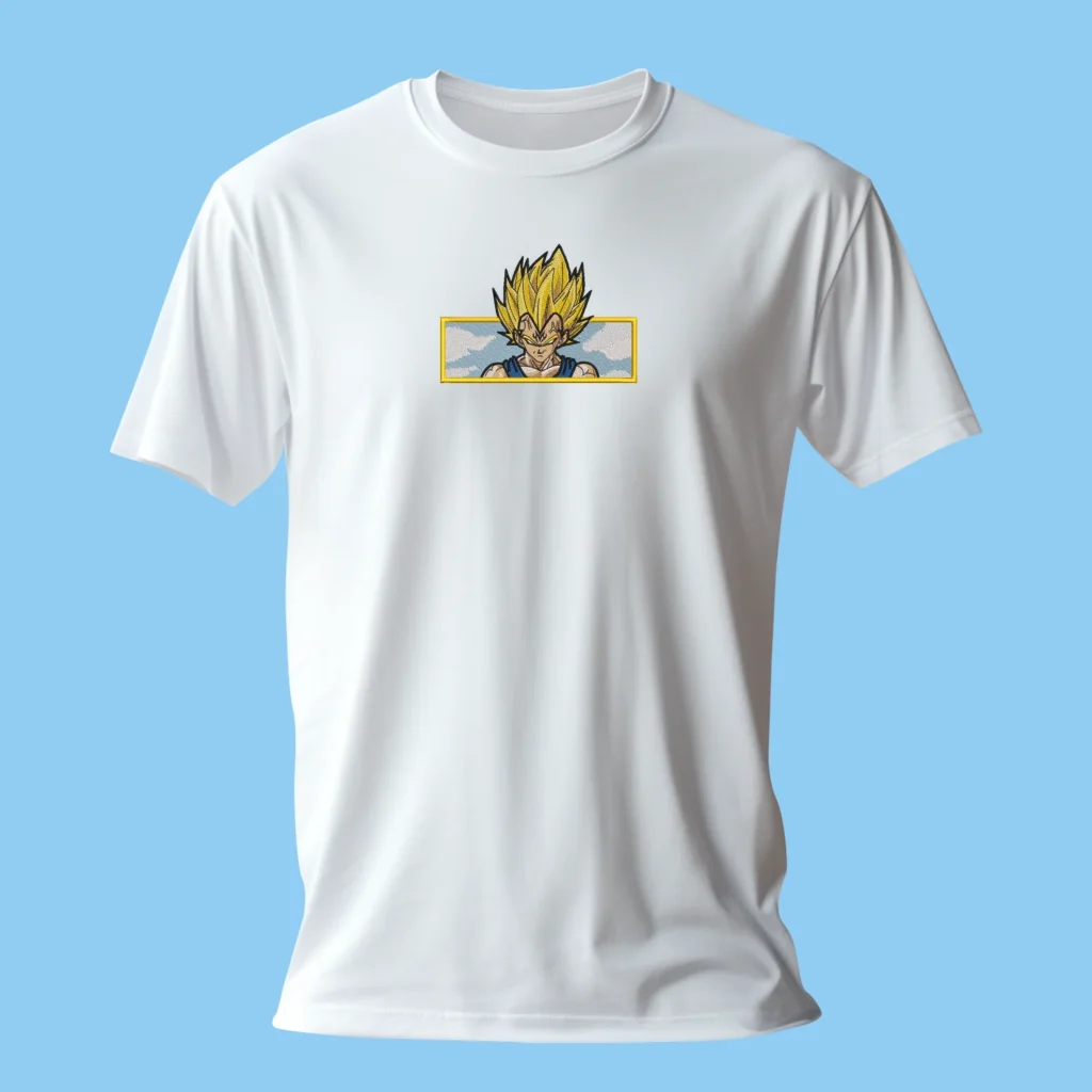 Vegeta Royal Fury | Dragon Ball | T-shirt brodé | Anime Art